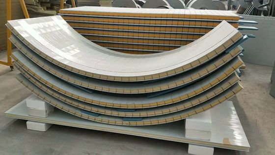 Curved Wall Sandwich Panel Corner Thermal Insulated RAL Color